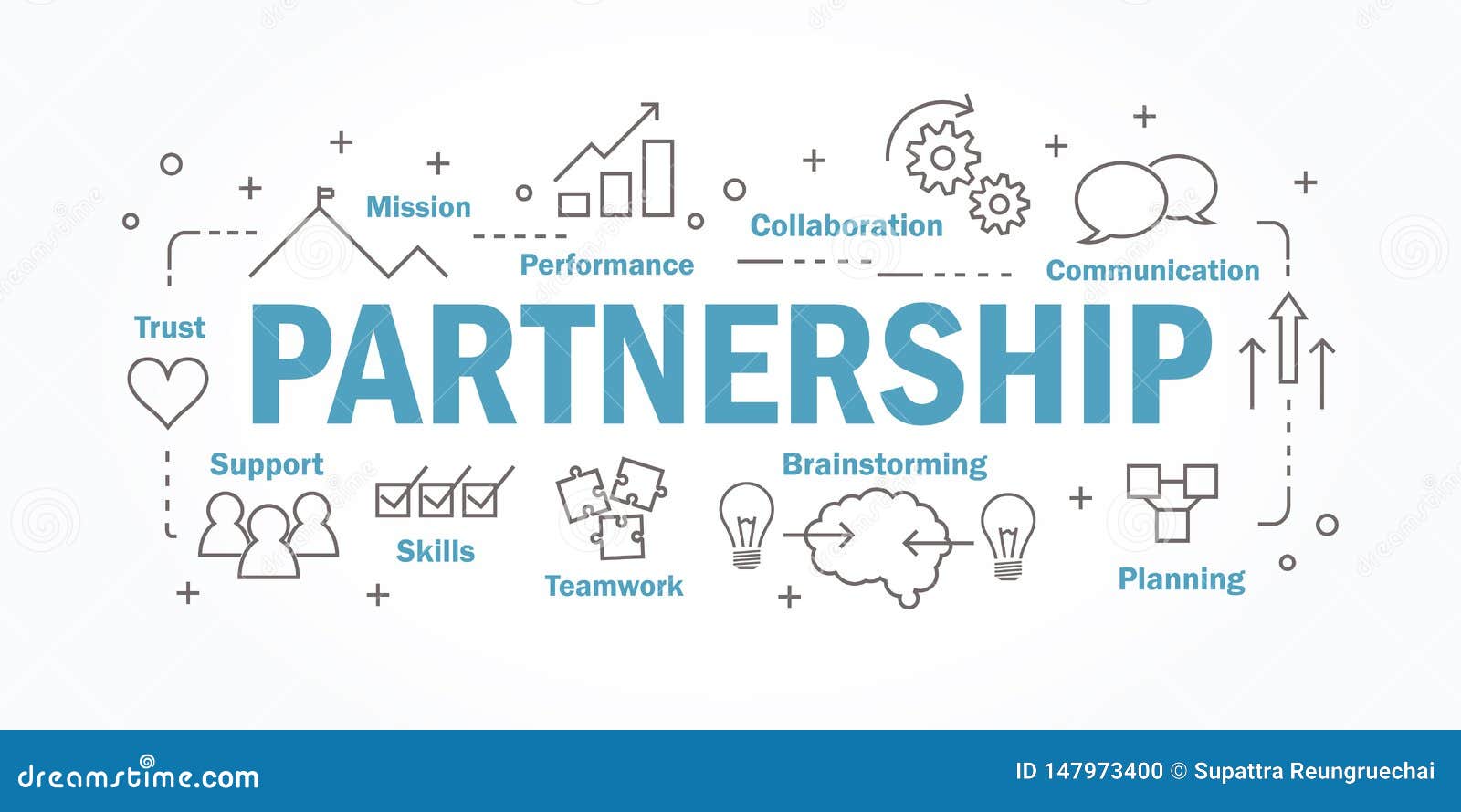 Vector Banner Flat Design in Partnership Concept Stock Vector ...