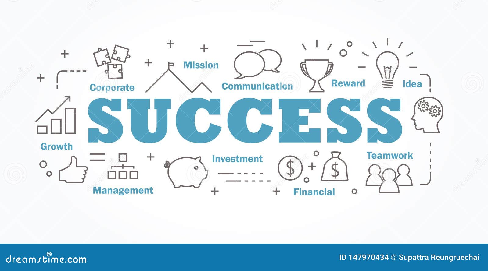 Vector Banner Flat Design in Success Concept Stock Illustration ...
