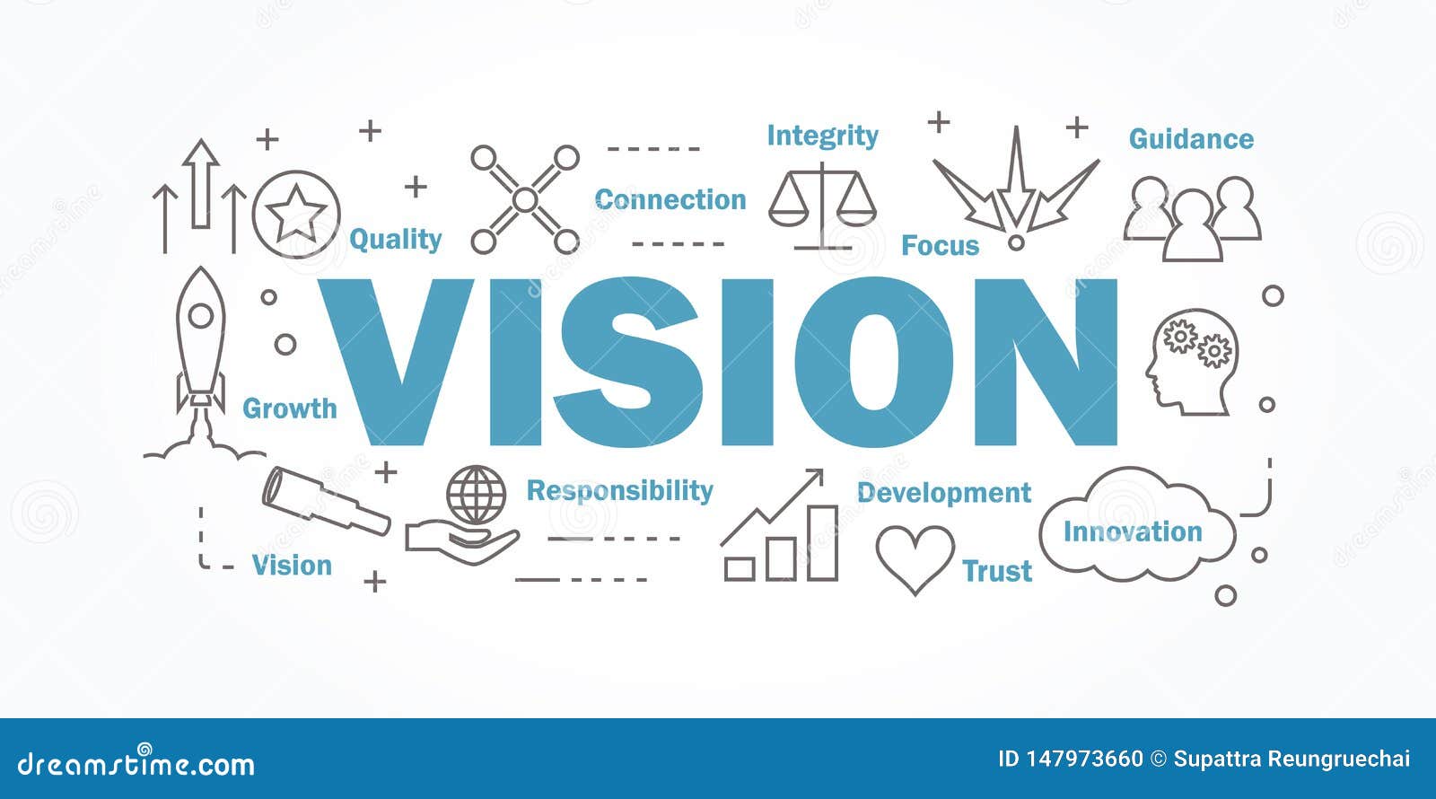 Vector Banner Flat Design in Vision Concept Stock Vector - Illustration ...