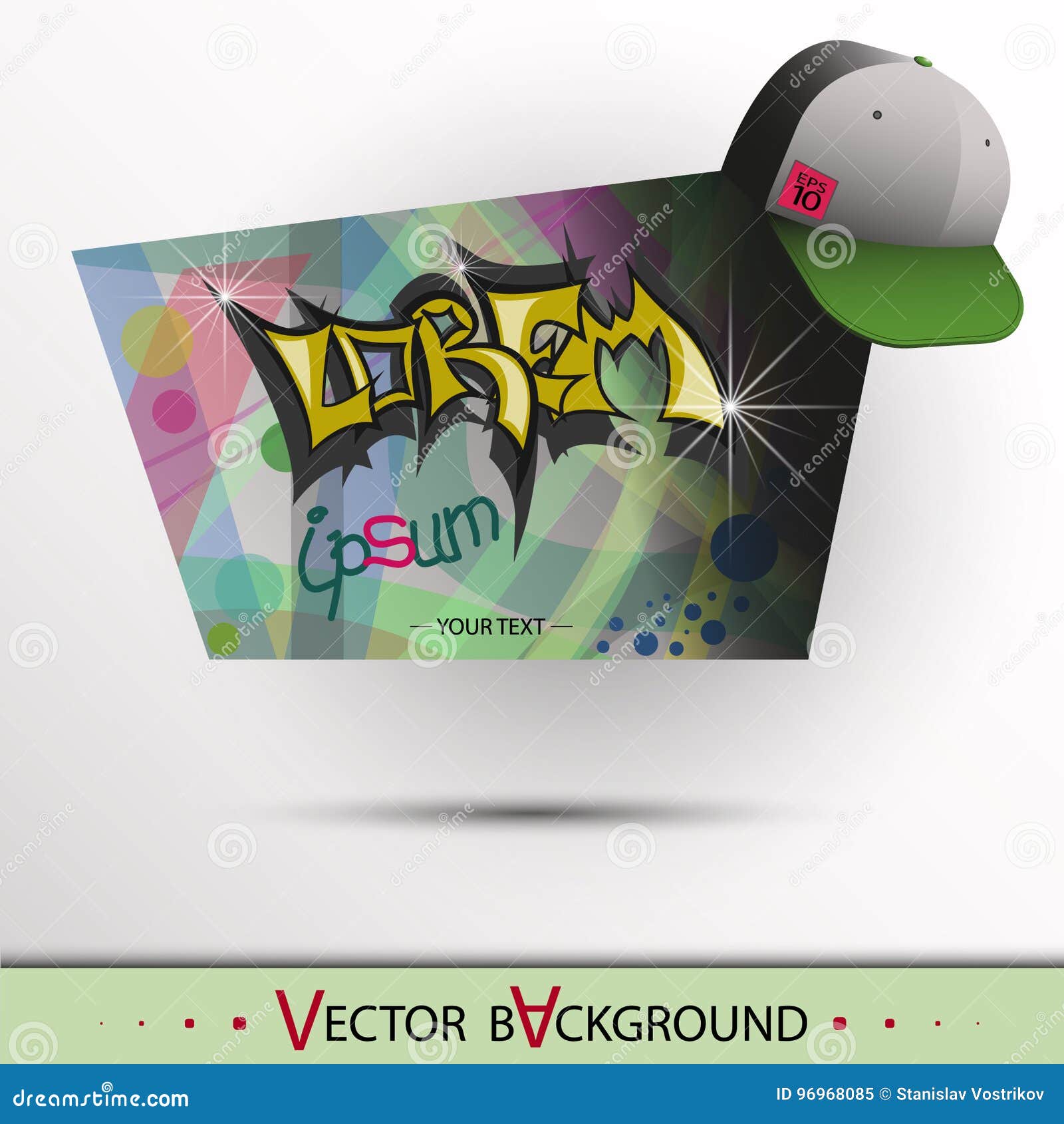 Vector Banner in Graffiti Style with Cap Stock Vector - Illustration of ...