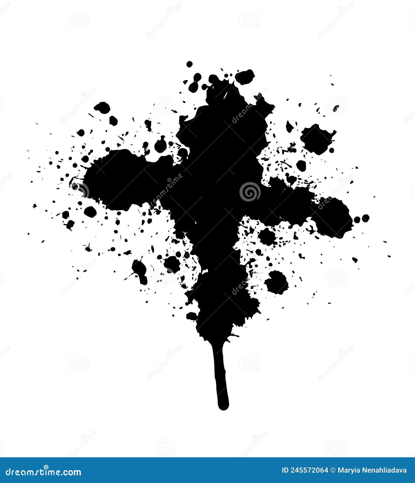 Black Blotted Cross. Vector Illustration Stock Vector - Illustration of ...