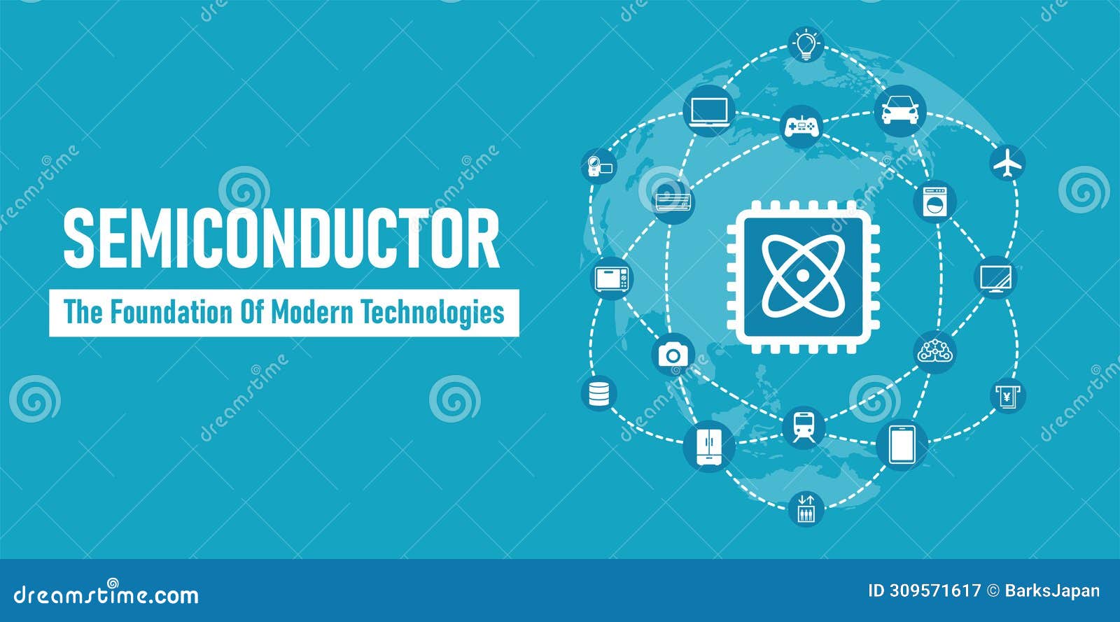 Vector Banner Illustration of a Semiconductor and Its Applications ...