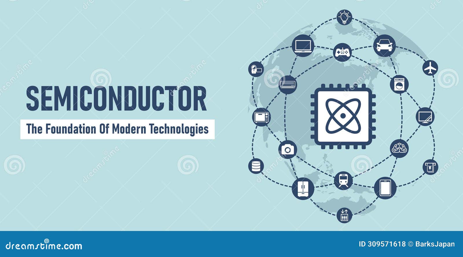 Vector Banner Illustration of a Semiconductor and Its Applications ...