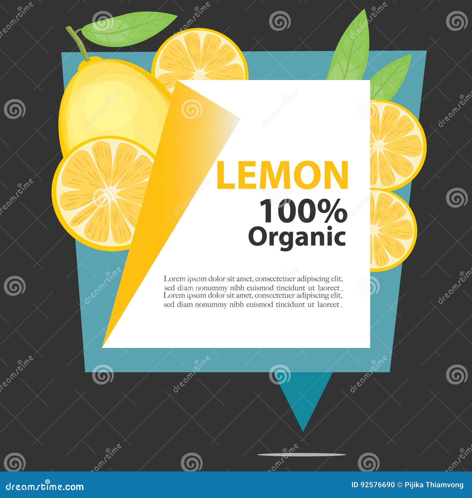 Vector Banner Lemon Organic. Stock Vector - Illustration of badge ...