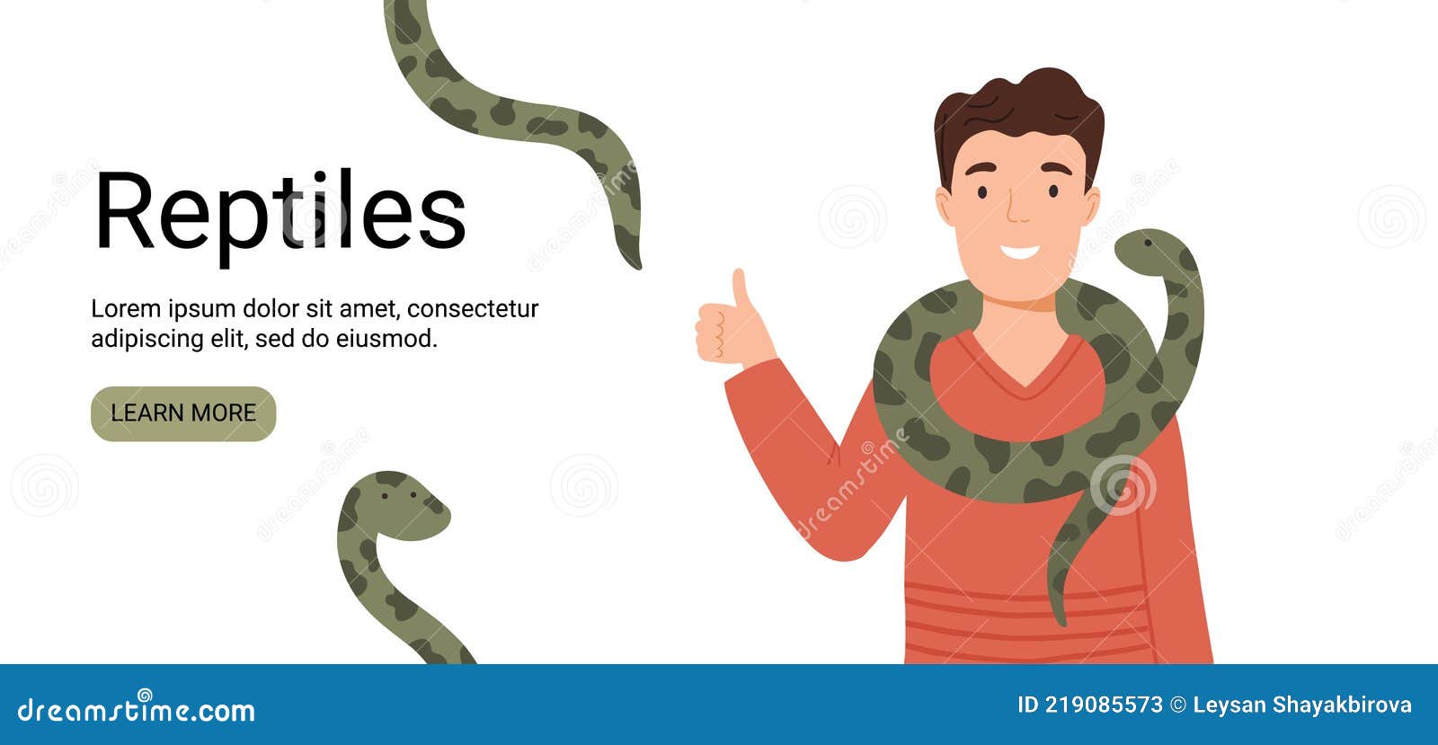 Vector Banner with a Man and Snakes Stock Vector - Illustration of girl ...