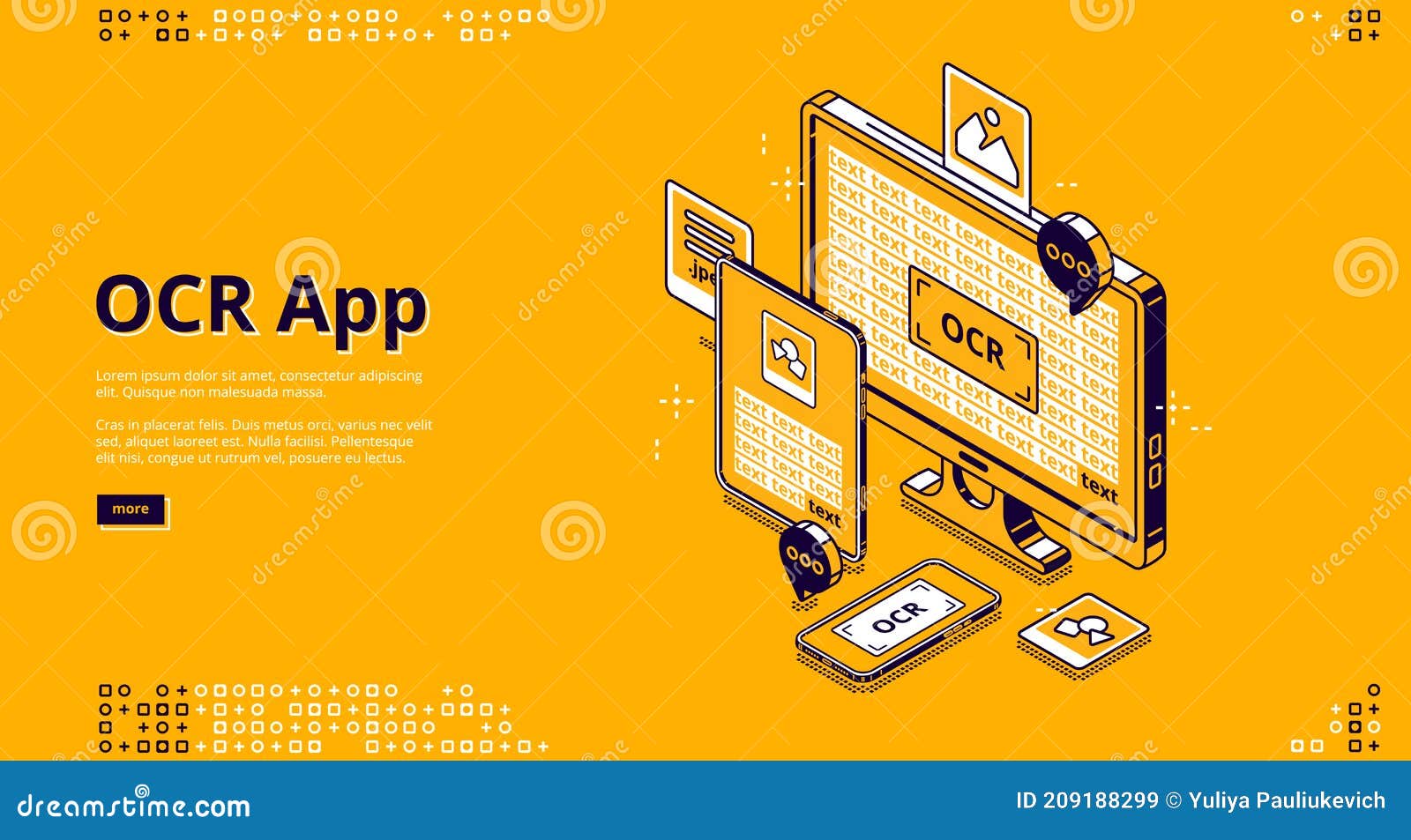 Vector Banner of OCR Application Stock Illustration - Illustration of ...