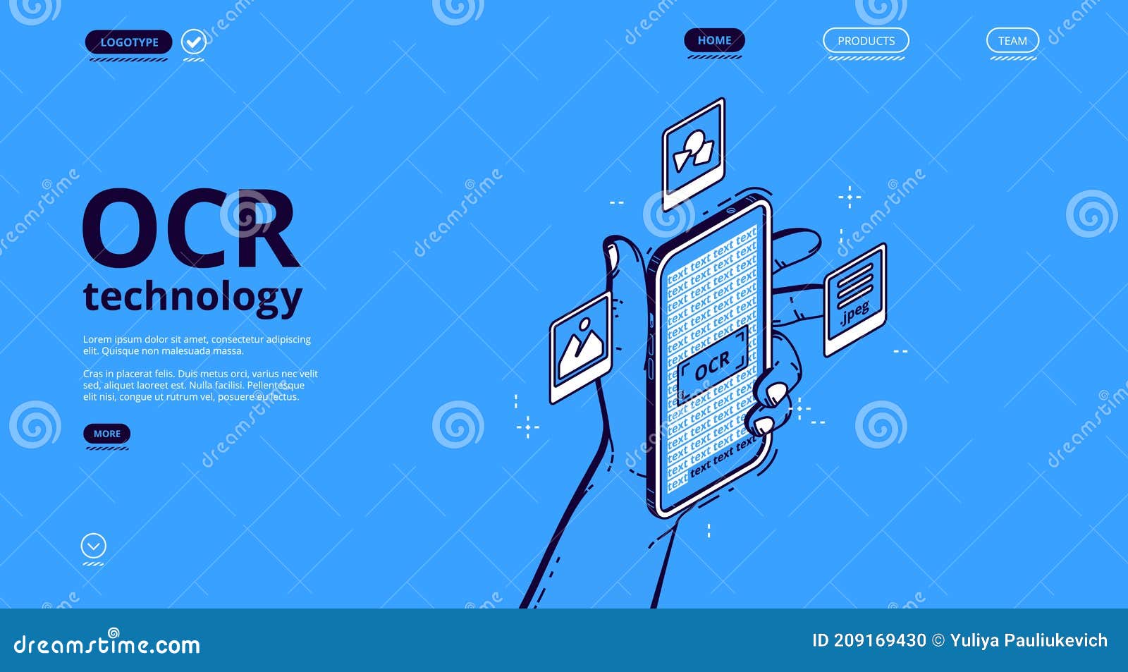 Vector Banner of OCR Technology Stock Vector - Illustration of paper ...