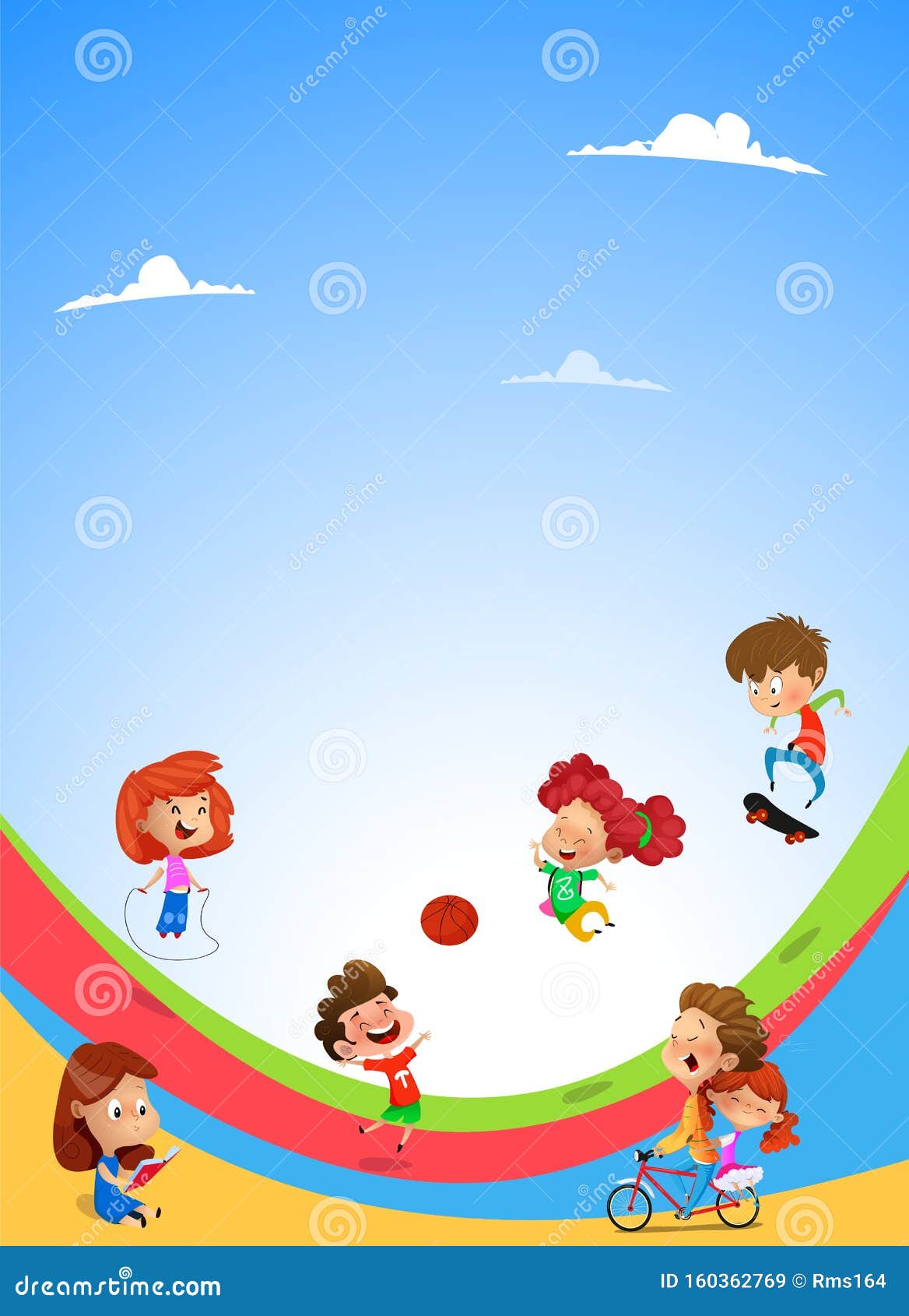 Vector Banner with Playing Children. Summer Vector Stock Vector ...