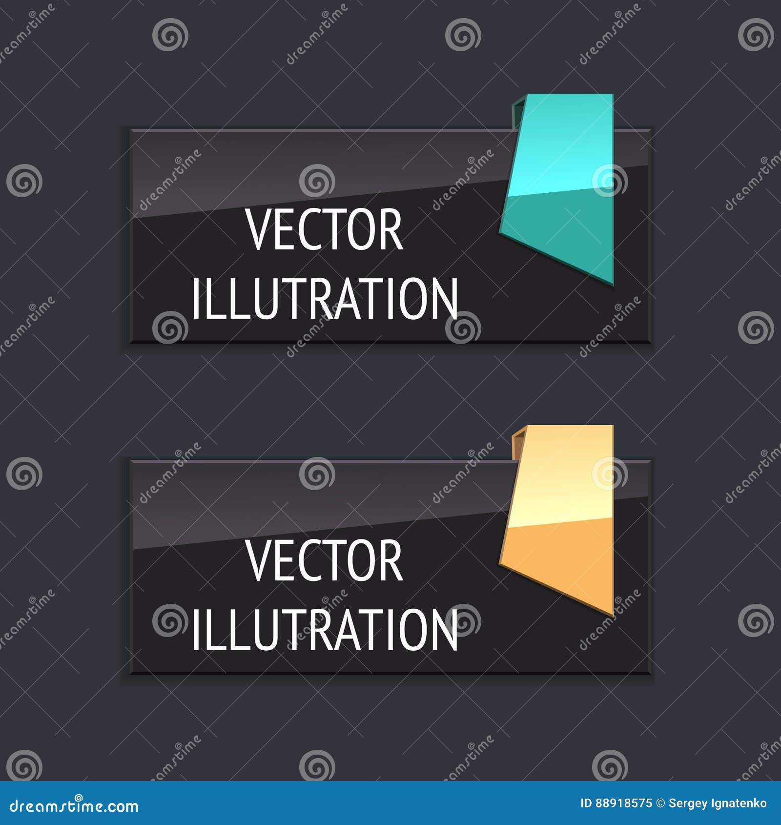 Vector Banner. the Rectangular Form with Overlapping Label. the Flat ...