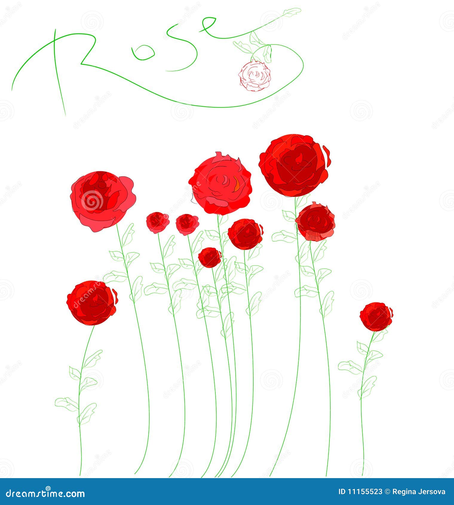 Vector banner with rose stock vector. Illustration of graphic - 11155523