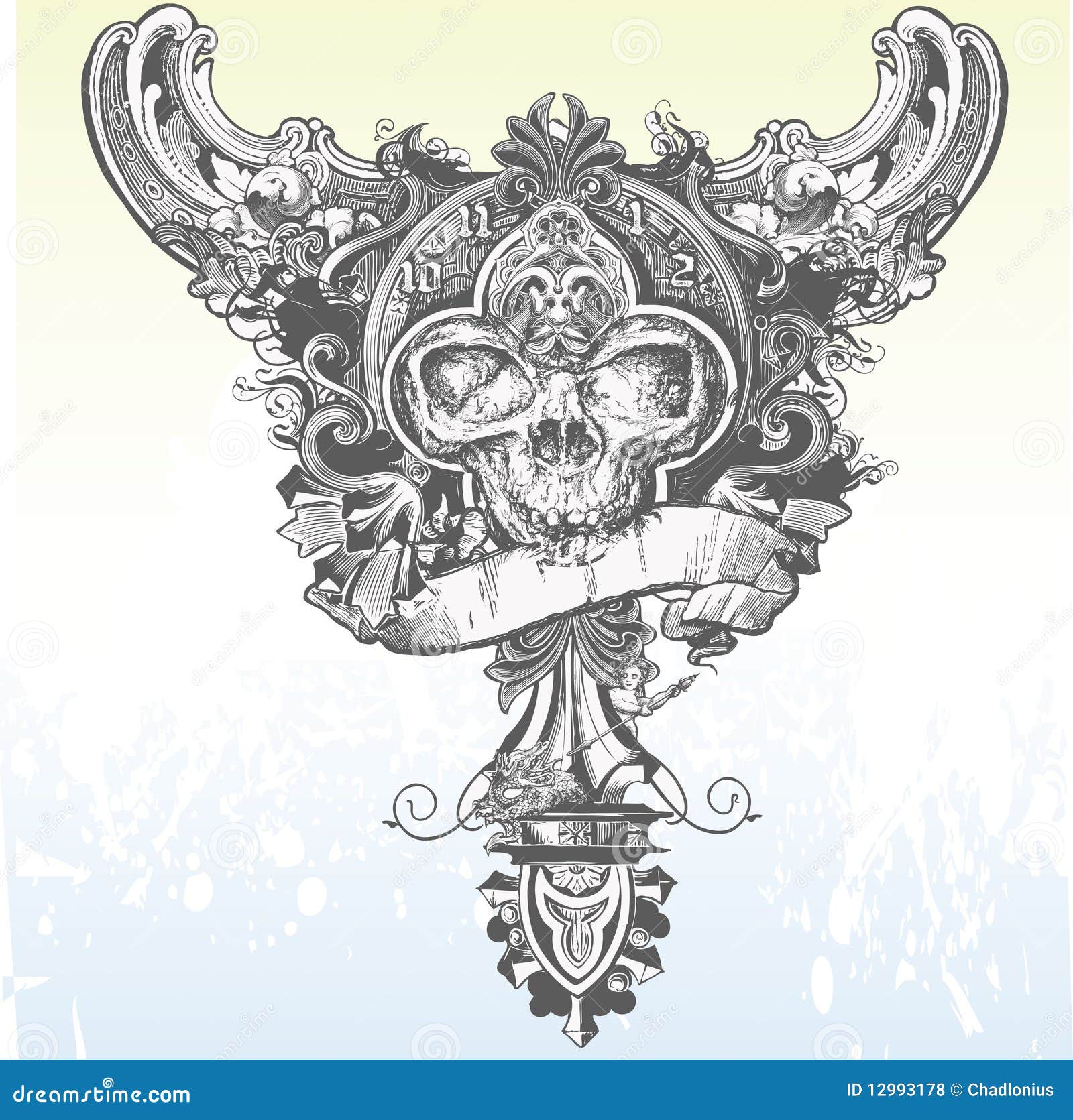 Vector Banner Skull Apparel Design Royalty Free Stock Photos - Image ...