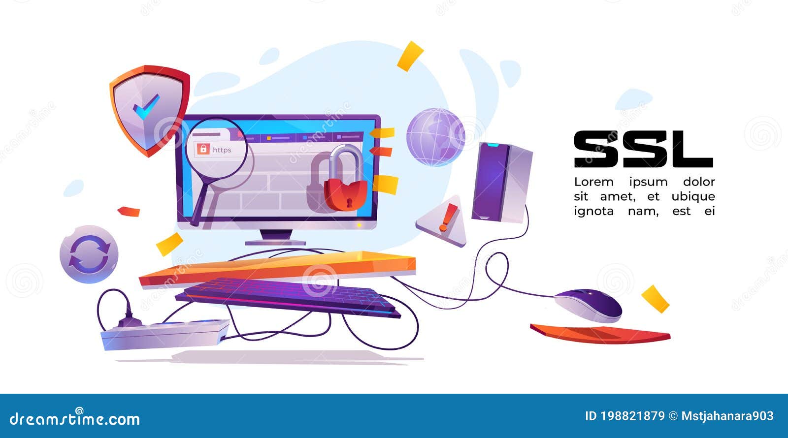 Vector Banner of SSL Certificate for Website Stock Vector ...