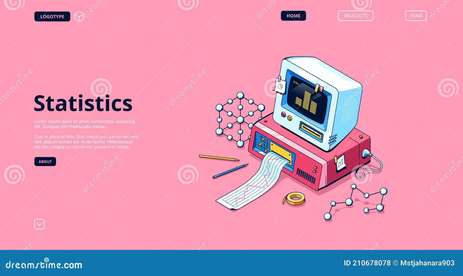Vector Banner of Statistics and Data Analysis Stock Vector ...