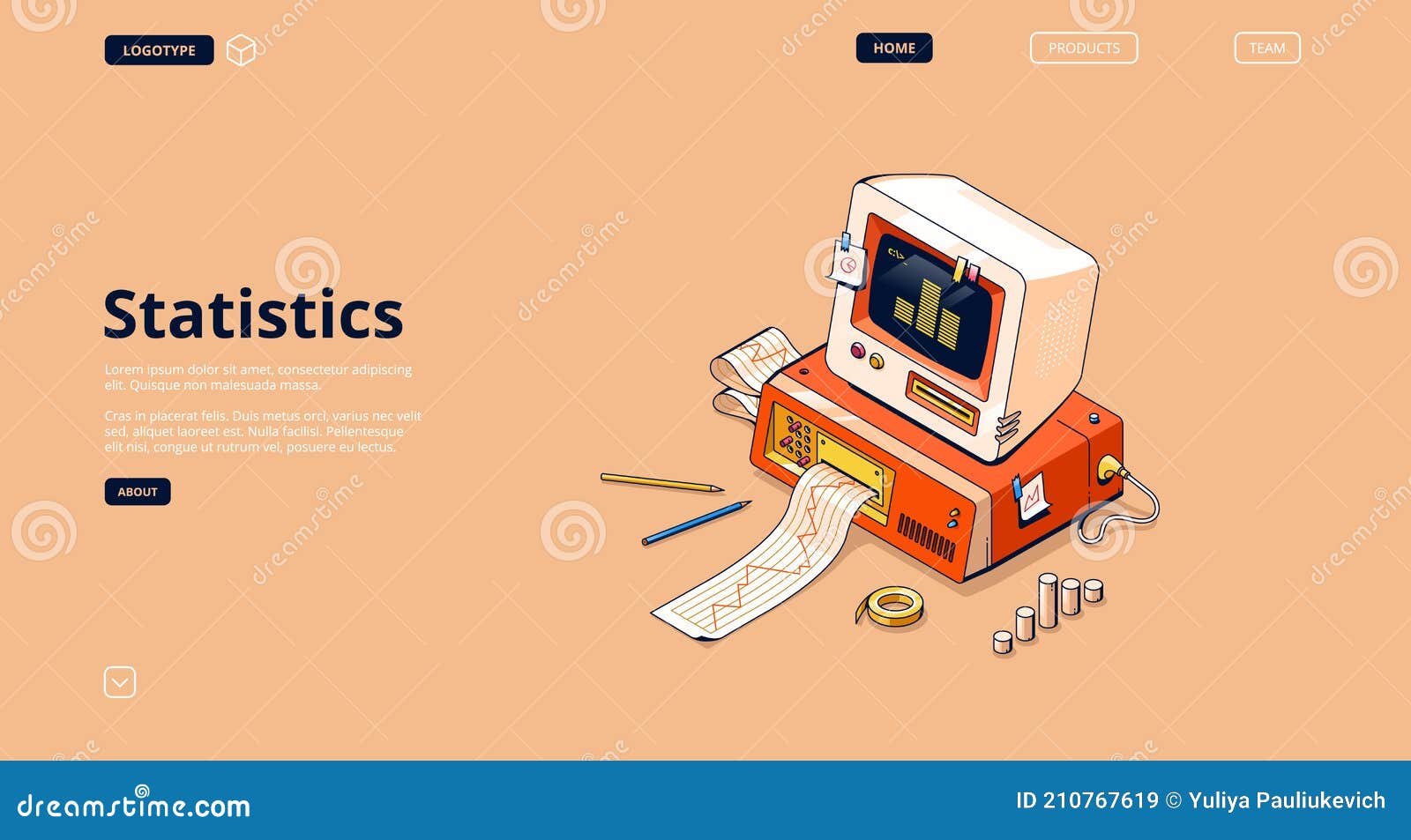 Vector Banner of Statistics and Data Analysis Stock Illustration ...