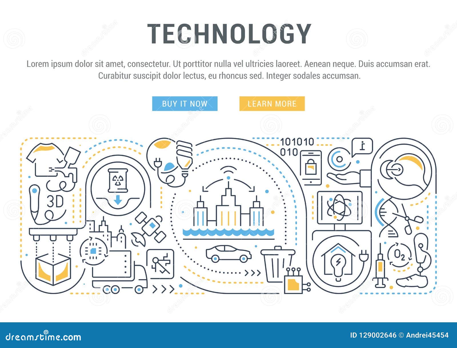 Vector Banner of Technology. Stock Illustration - Illustration of ...