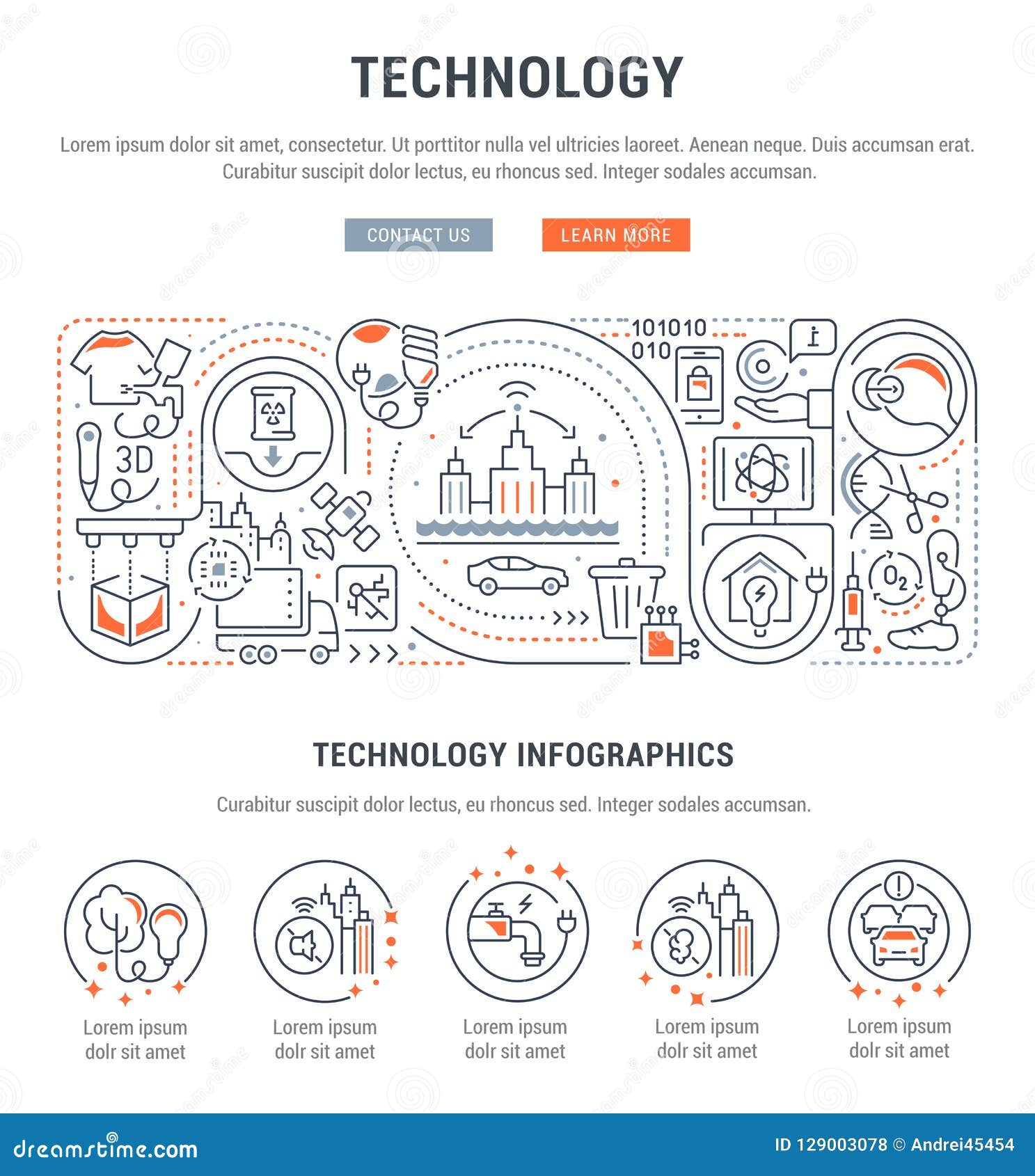 Vector Banner of Technology. Stock Illustration - Illustration of ...