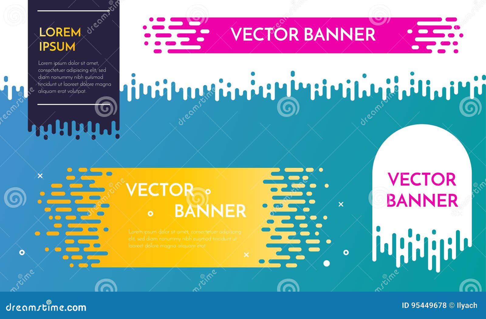 Vector Banner Template Design with Dripping Irregular Flow Effect ...