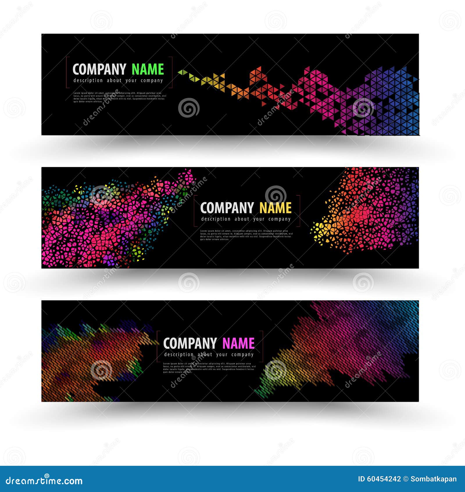 Vector Banner Templates Set with Geometry Spectrum. Stock Vector ...