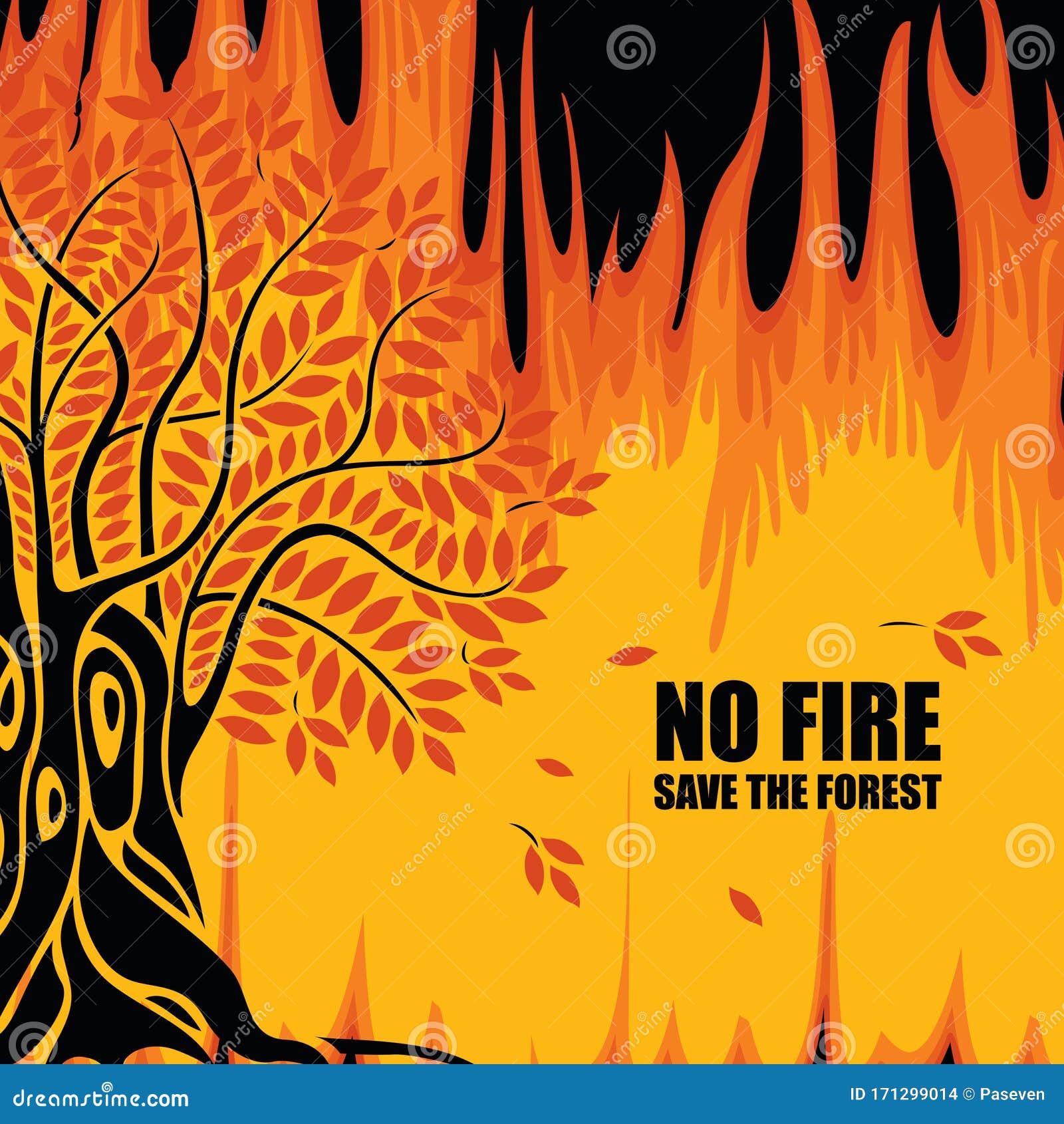 ECO Poster on the Theme of Forest Fires, Save the Forest Stock Vector ...