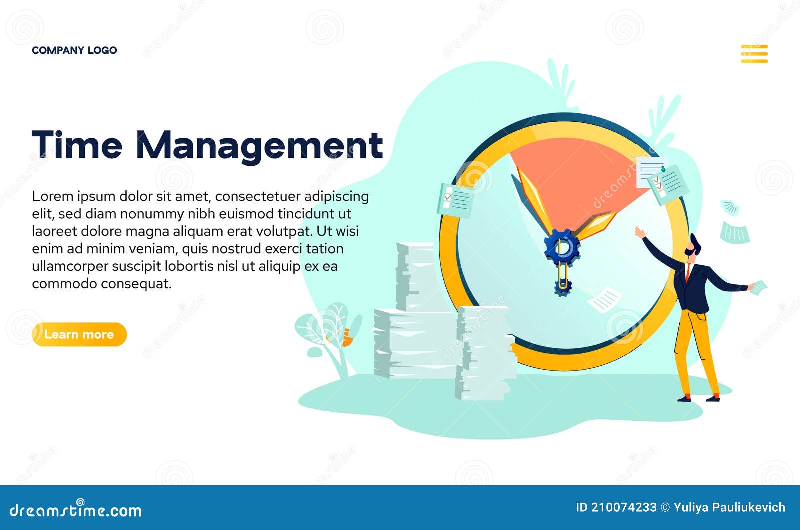 Vector Banner of Time Management Stock Vector - Illustration of ...