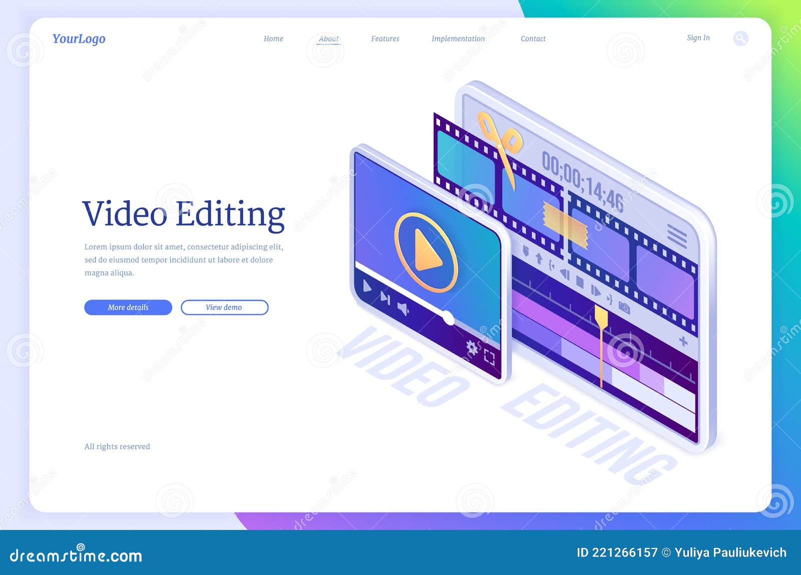 Vector Banner of Video Editing Software Stock Vector - Illustration of ...