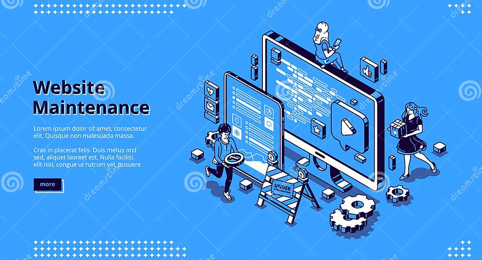 Vector Banner of Website Maintenance Stock Vector - Illustration of ...