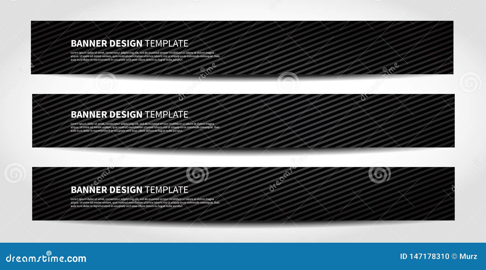 Vector Banners with Abstract Geometric Background. Black Website ...