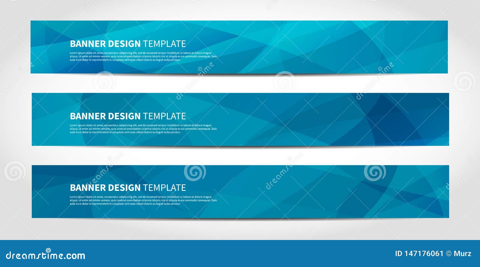 Vector Banners with Abstract Geometric Blue Background Stock Vector ...