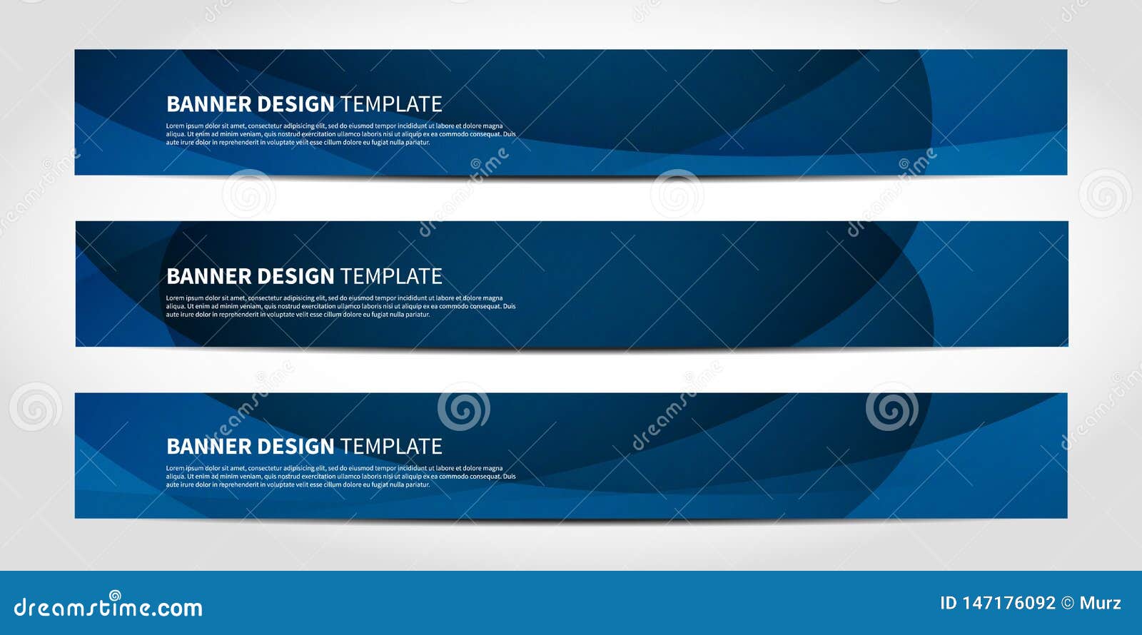 Vector Banners with Abstract Geometric Blue Background Stock Vector ...