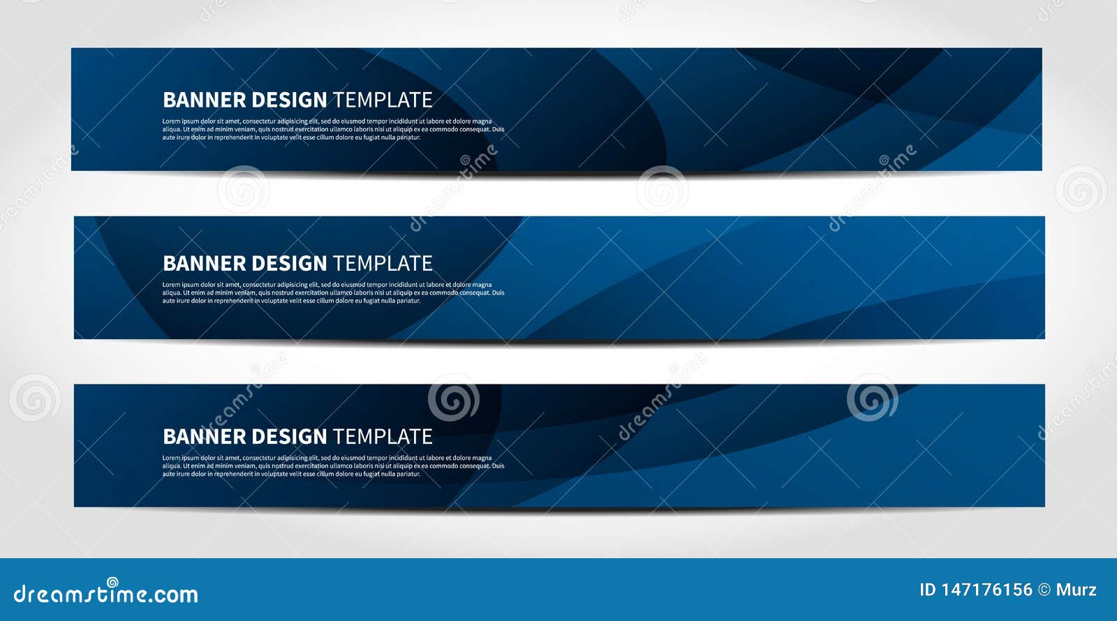 Vector Banners with Abstract Geometric Blue Background Stock Vector ...
