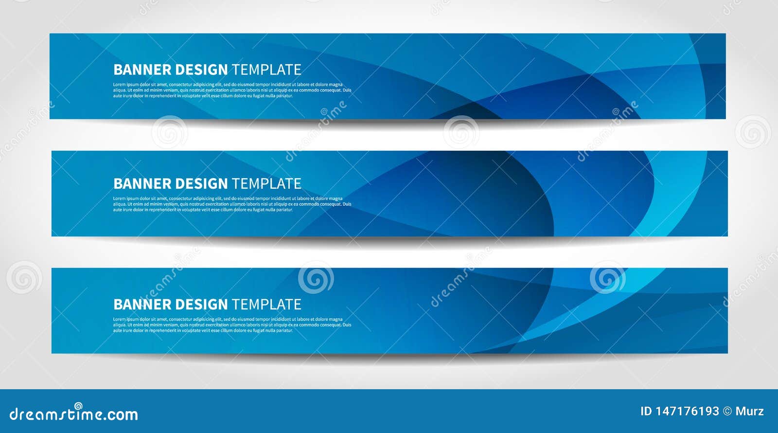 Vector Banners with Abstract Geometric Blue Background Stock Vector ...