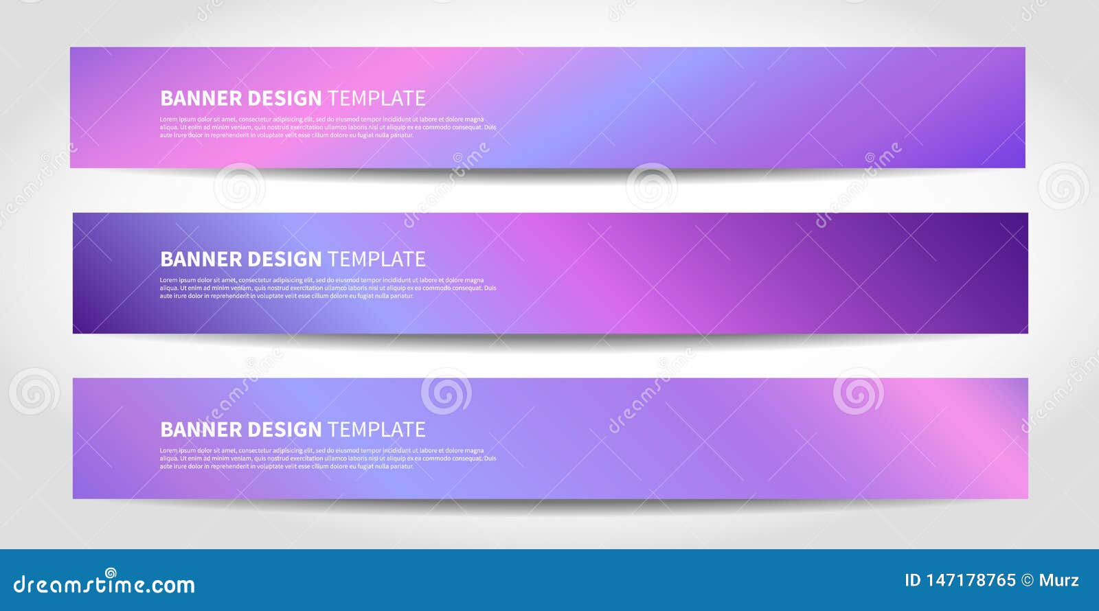 Vector Banners with Abstract Neon Background. Website Headers Stock ...