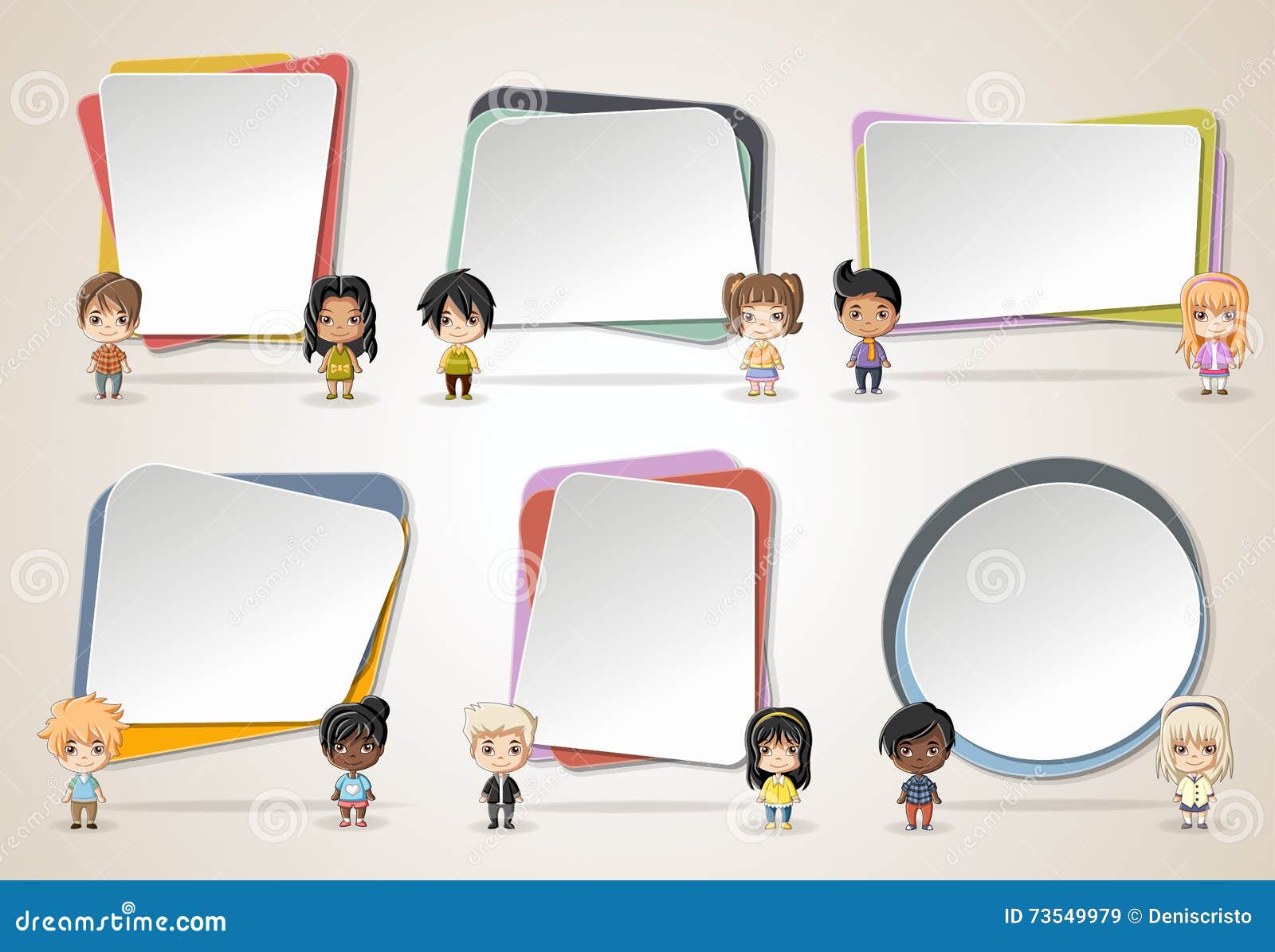 Vector Banners / Backgrounds with Cartoon Children. Stock Vector ...