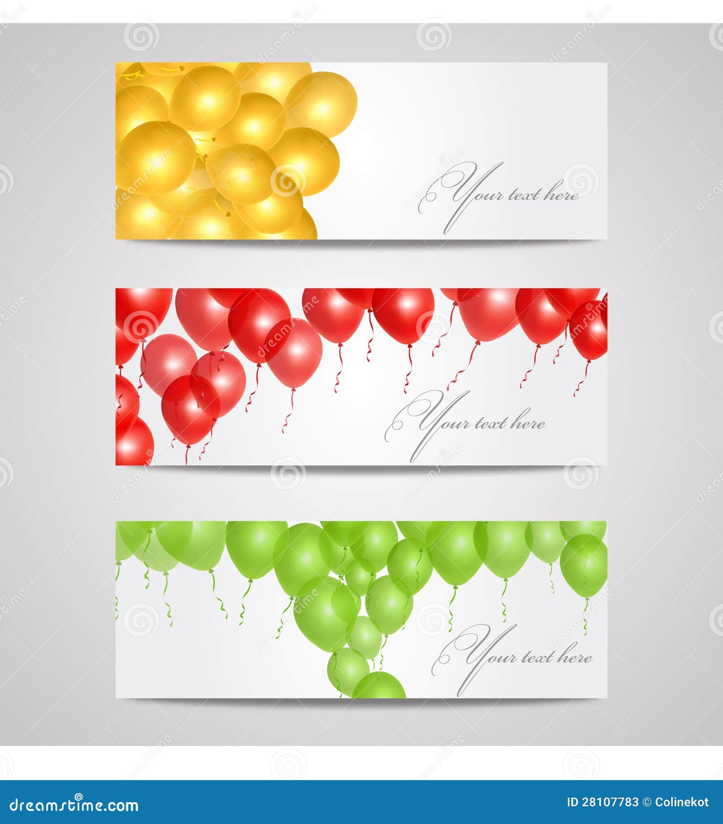 Vector Banners with Balloons Stock Vector - Illustration of happiness ...