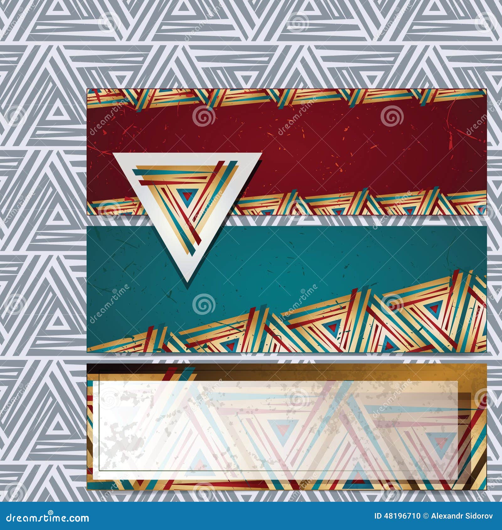 Vector Banners on the Basis of Geometric Shapes + Pattern Stock Vector ...