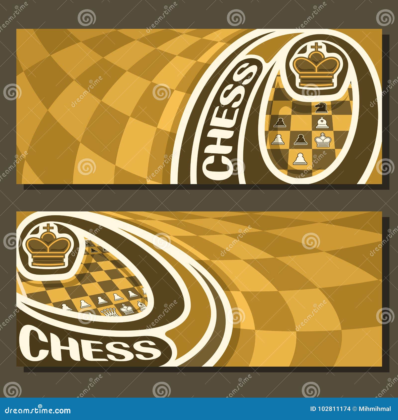 Vector Banners for Chess Game Stock Vector - Illustration of copyspace ...
