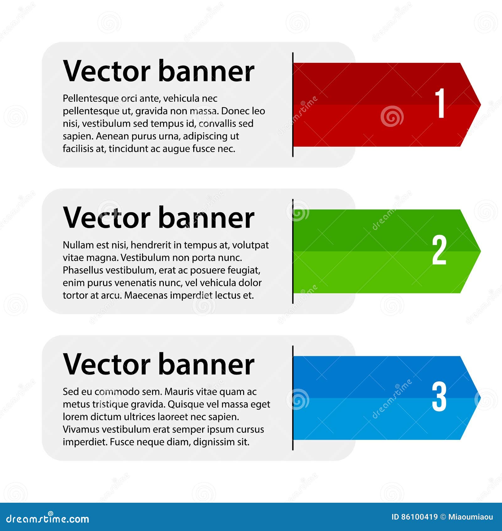 3 Vector Banners with Colorful Tags Stock Vector - Illustration of ...