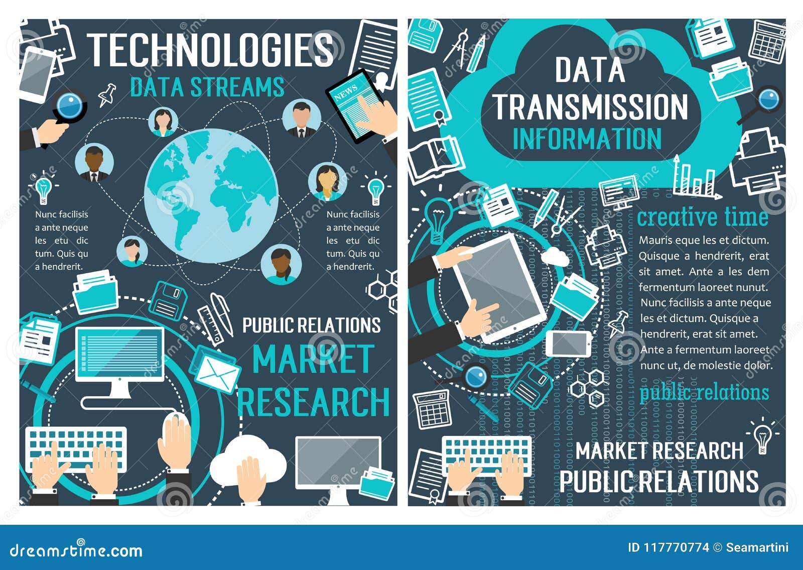 Vector Banners about Data Technology Stock Vector - Illustration of ...