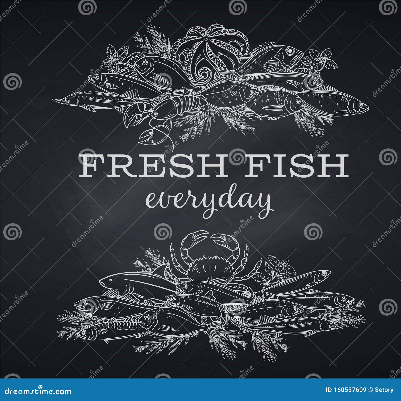 Vector Banners Hand Drawn Fish, Blackboard Stock Vector - Illustration ... Vector Banners Hand Drawn Fish, Blackboard Stock Vector - Illustration ...