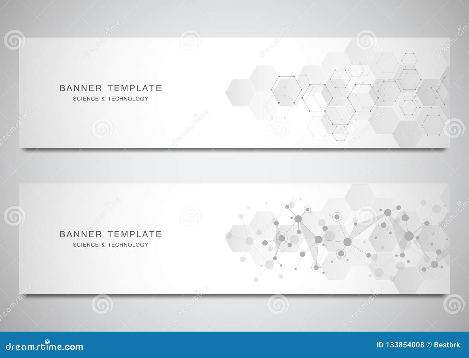 Vector Banners and Headers for Site with Molecules Background and ...