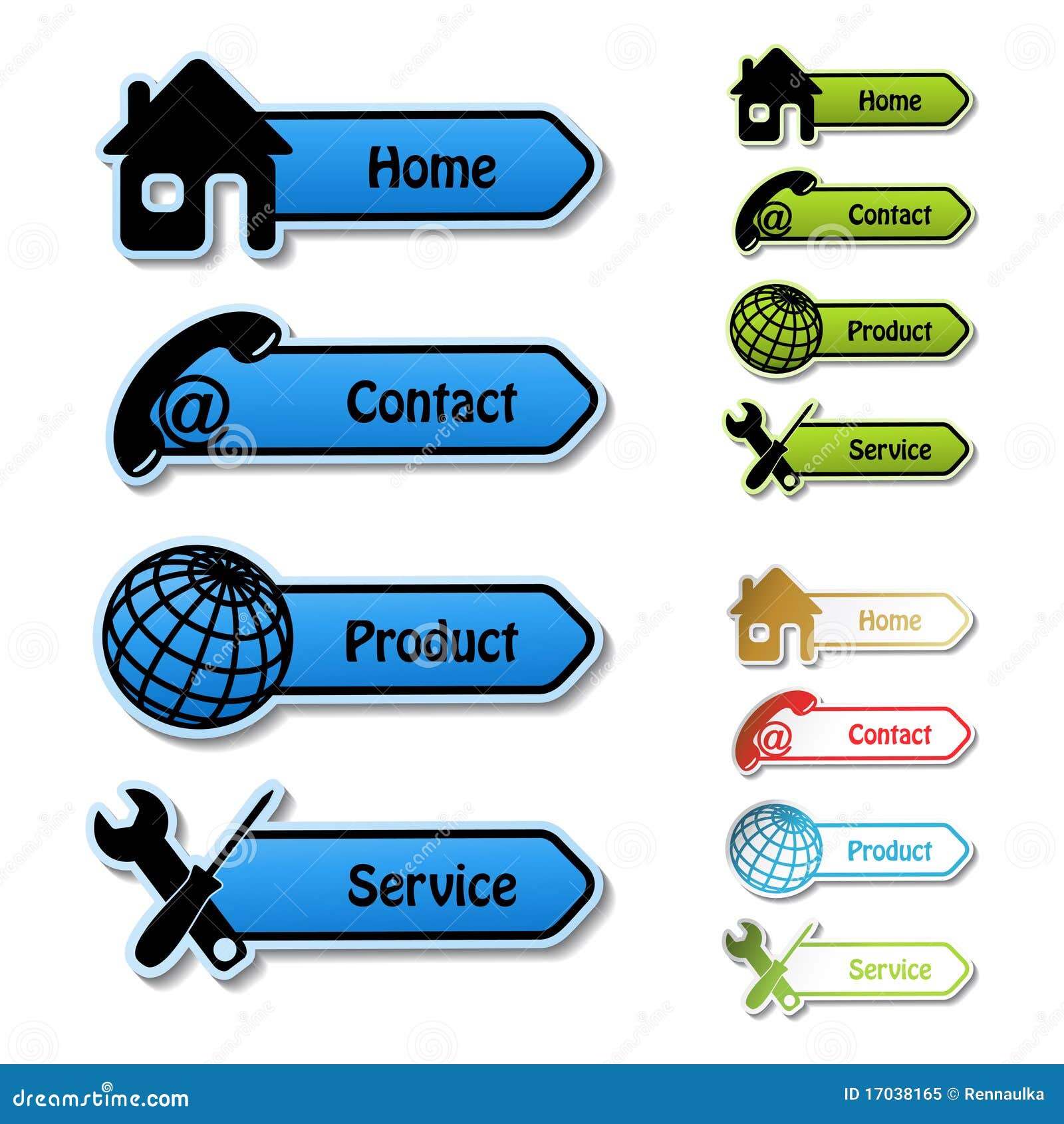 Vector Banners - Home, Contact, Product, Service Stock Vector ...