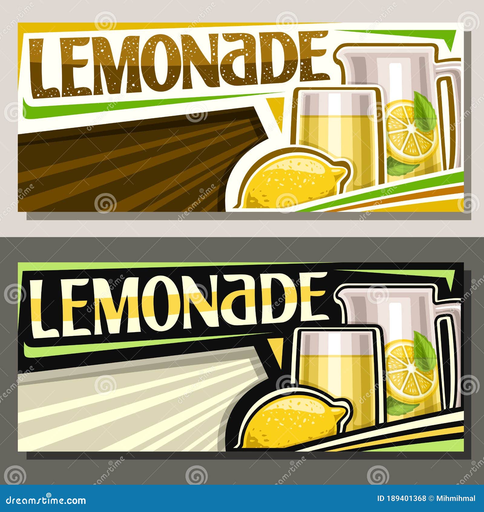 Vector banners Lemonade stock vector. Illustration of leaves - 189401368