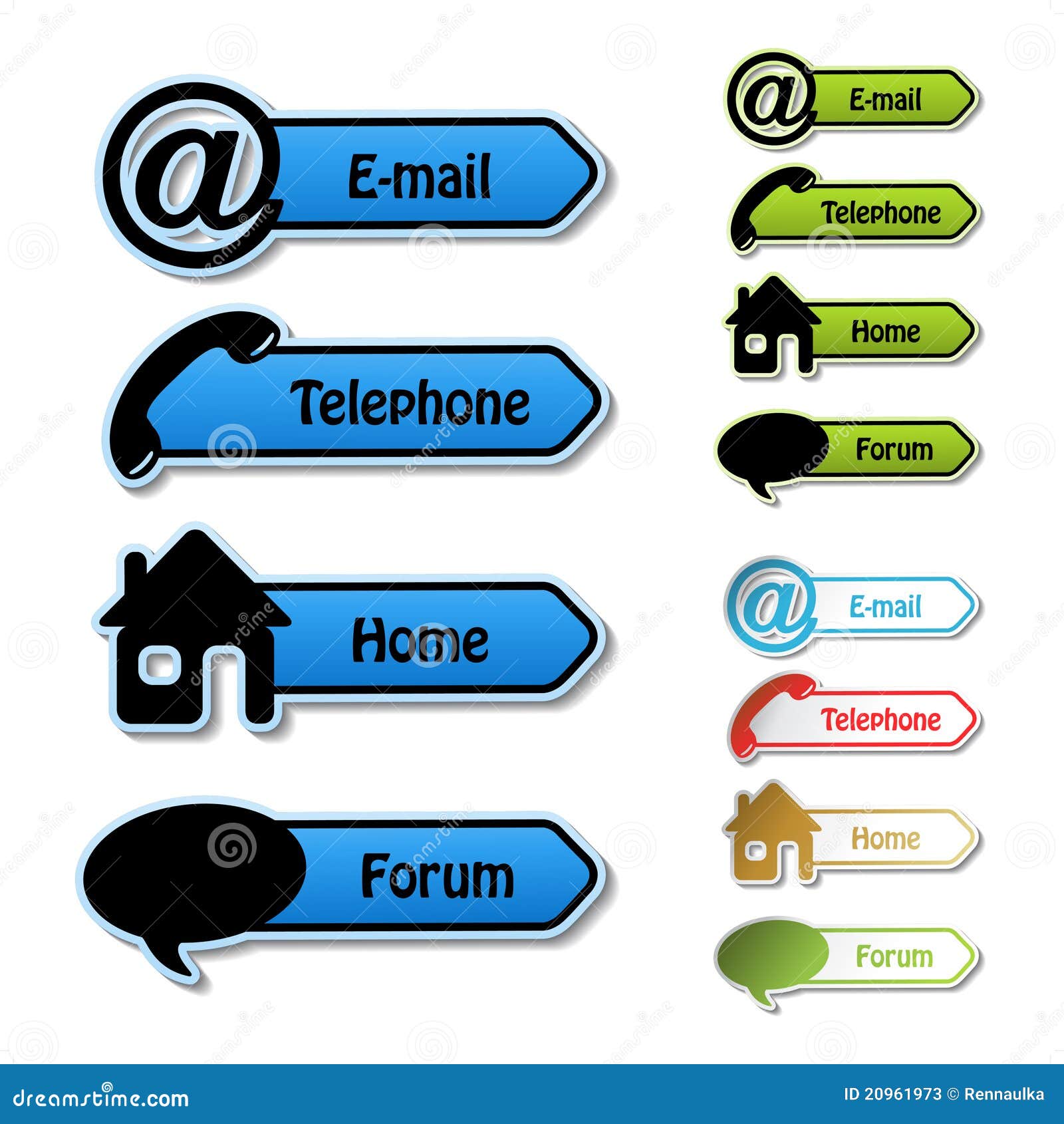 Vector Banners - Phone, Email, Home, Forum Stock Vector - Illustration ...