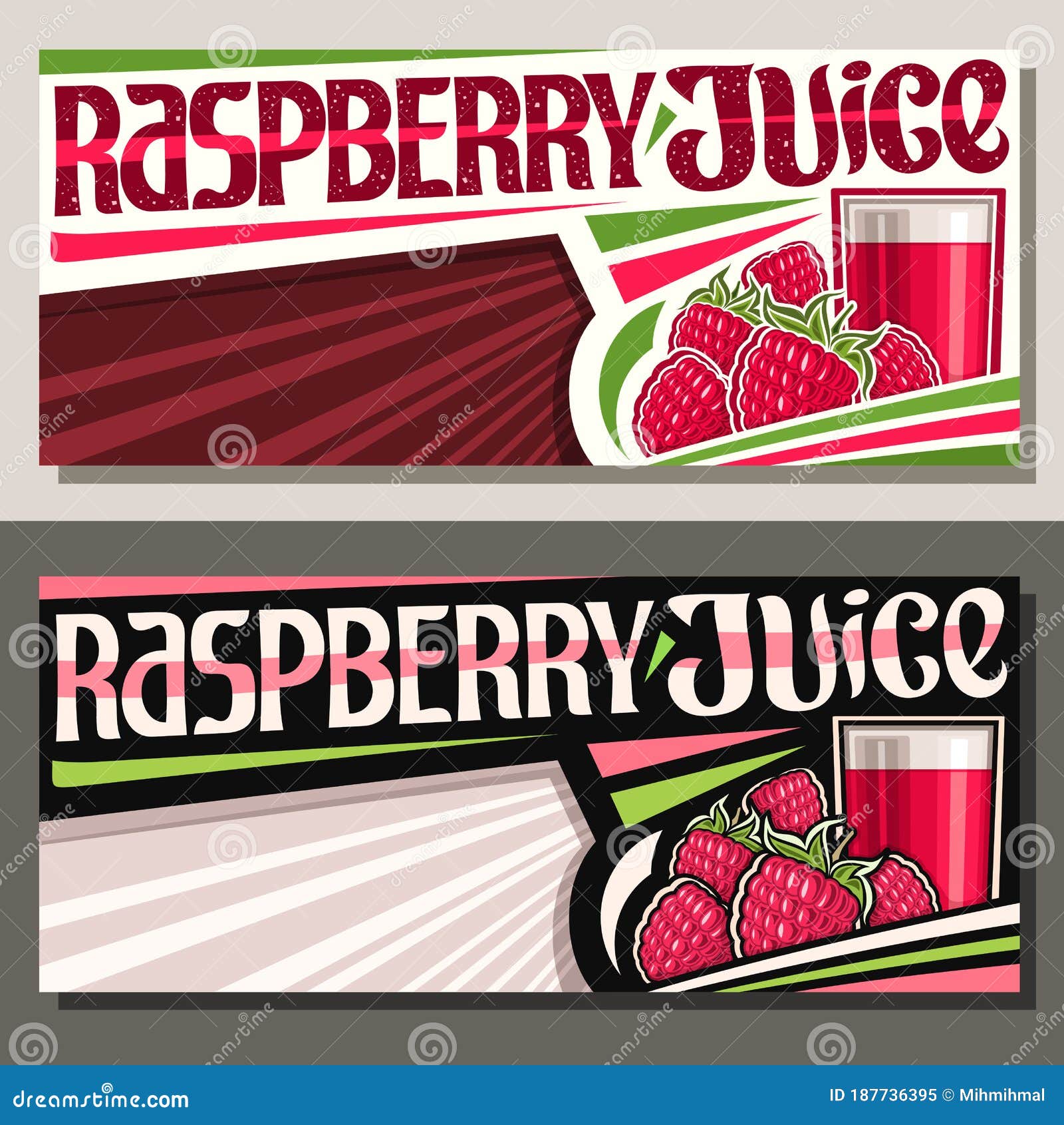 Raspberry Juice Bottle Mock Up With Green Background. Fruit Juice ...