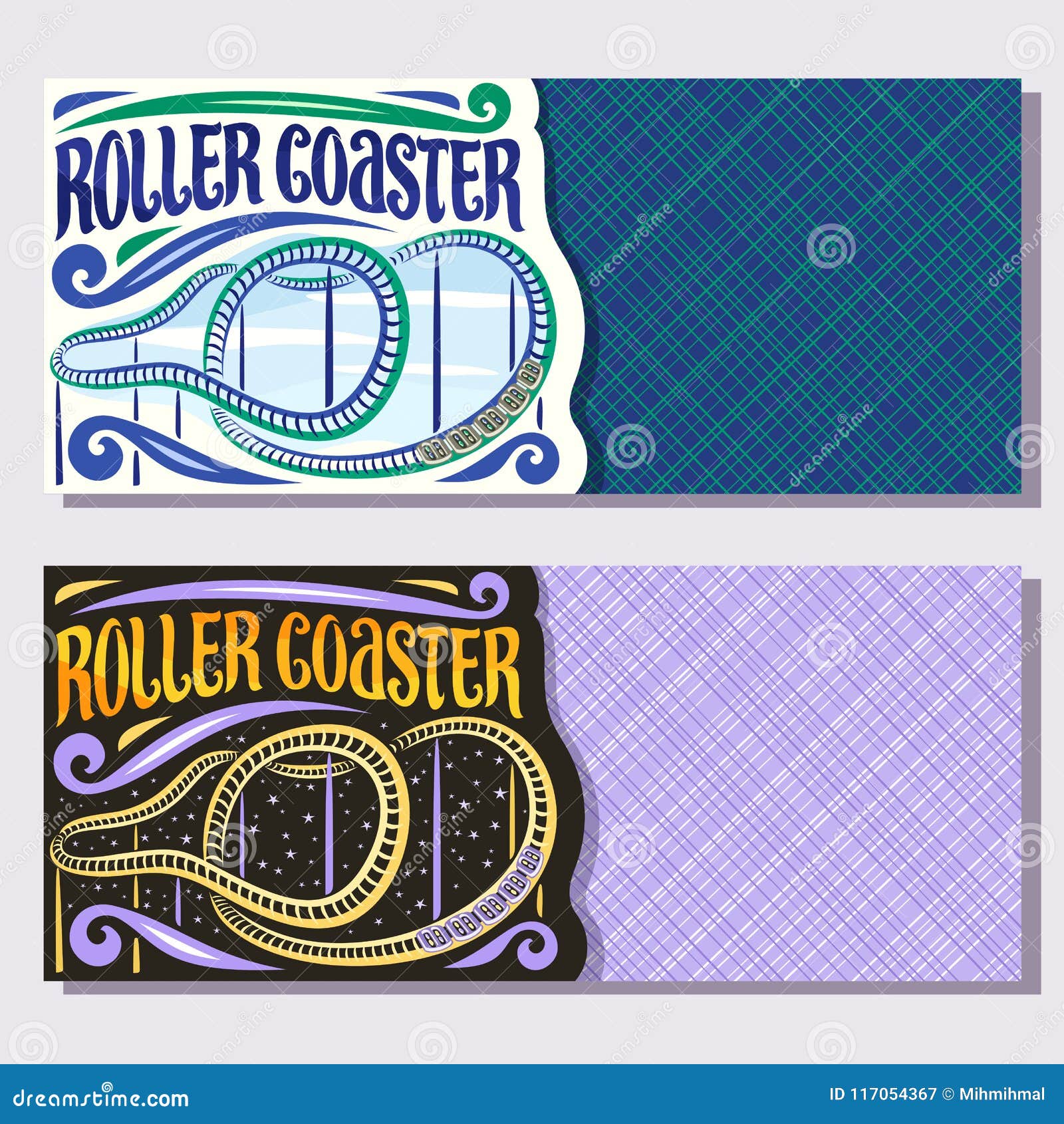 Vector Banners for Roller Coaster Stock Vector - Illustration of ...