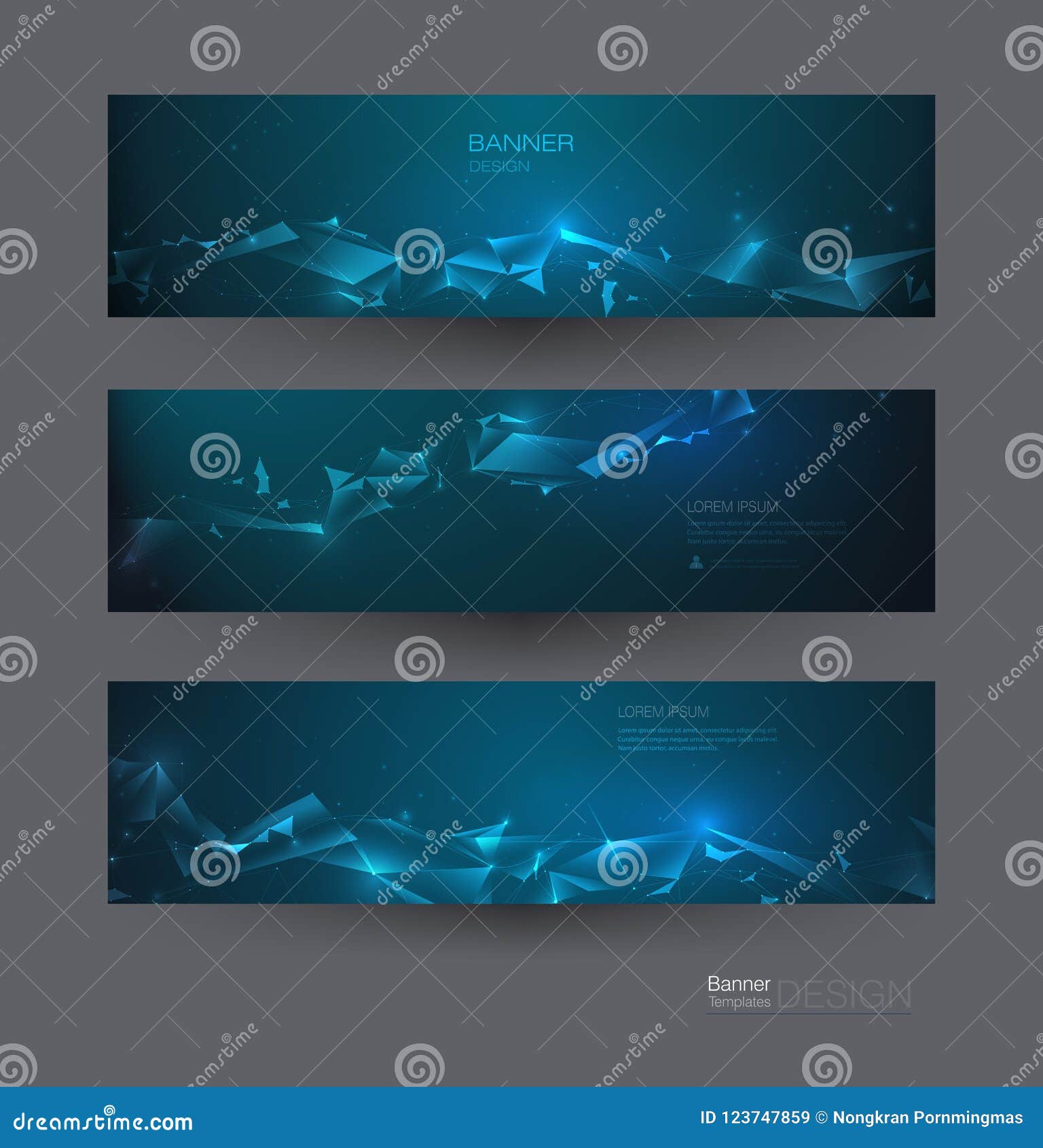 Vector Banners Set. Circuit Board and Hexagons Background. Vector ...
