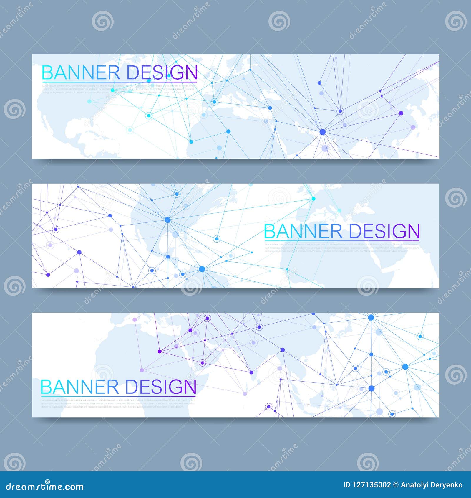 Vector Banners Set Hi-tech Digital Technology and Engineering ...