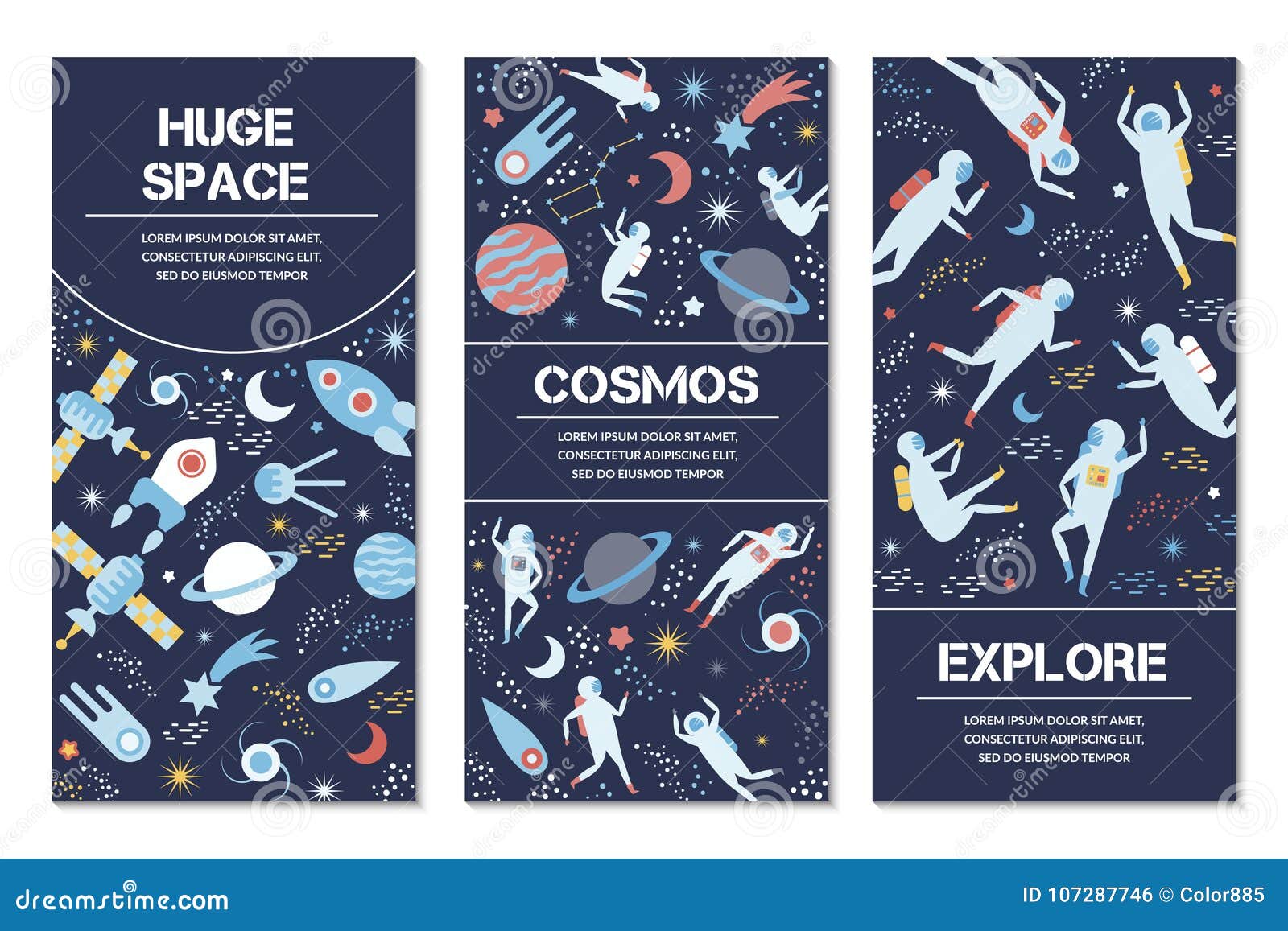 Vector Banners on Space Theme Stock Vector - Illustration of science ...