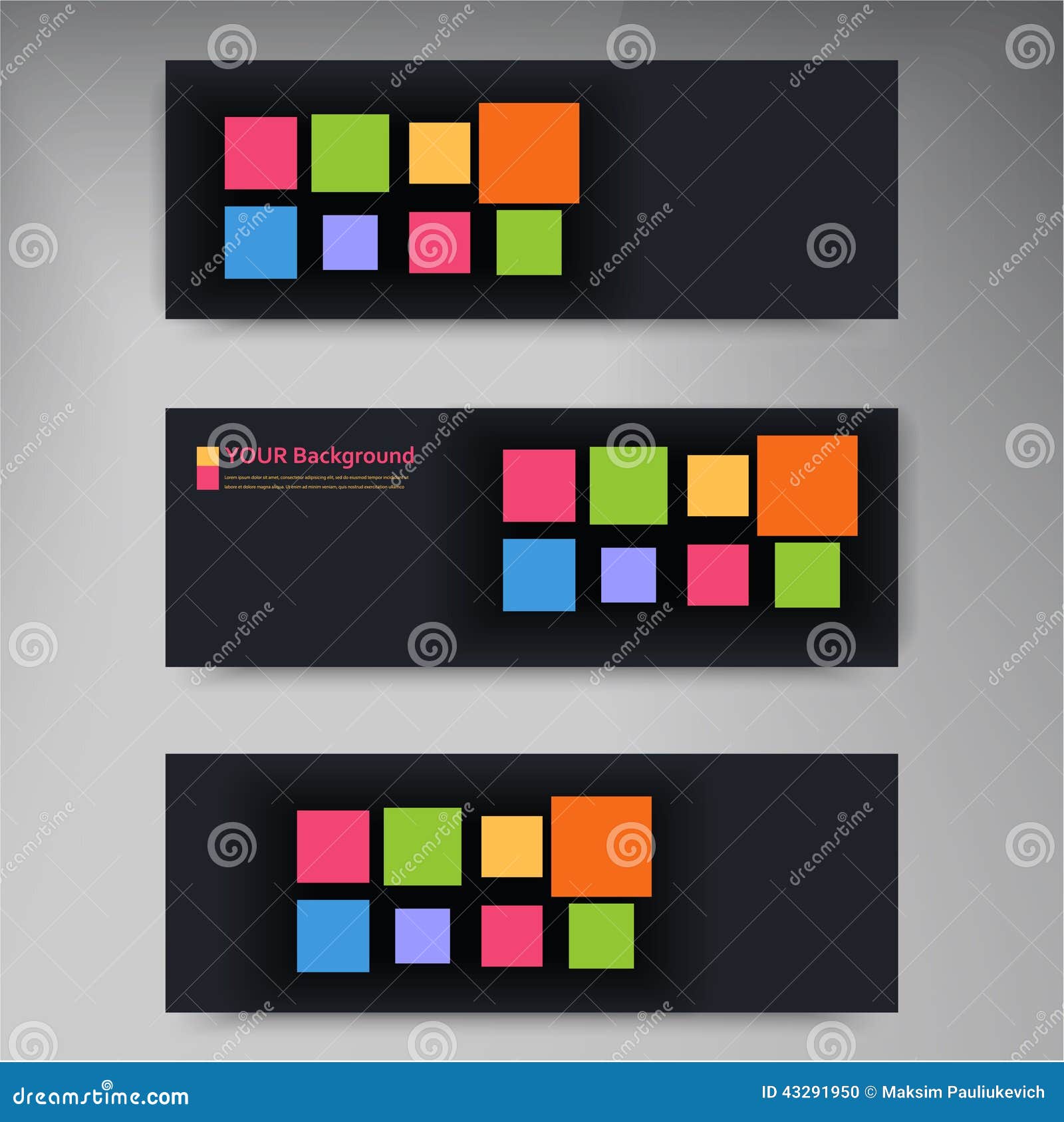 Vector Banners and Squares. Color Set Stock Vector - Illustration of ...