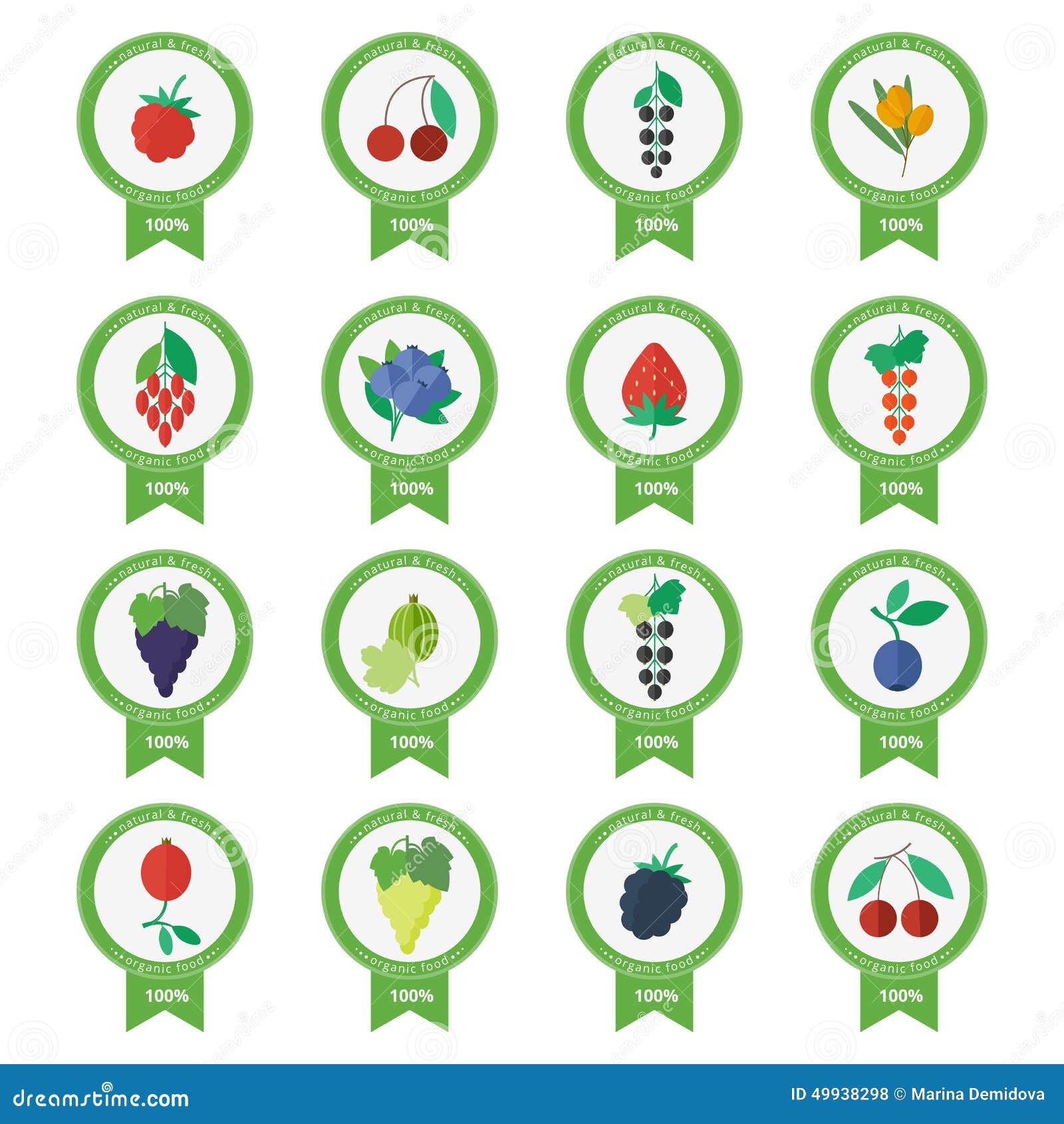 Vector Banners, Stickers with Fresh Berries Stock Vector - Illustration ...